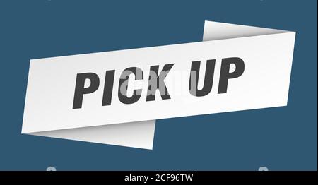 pick up banner template. ribbon label sticker. sign Stock Vector Image ...