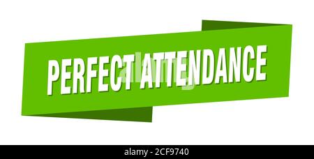 perfect attendance banner template. ribbon label sticker. sign Stock ...