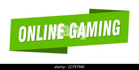 online gaming banner template. ribbon label sticker. sign Stock Vector ...