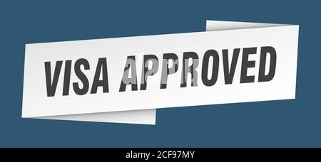 visa approved banner template. ribbon label sticker. sign Stock Vector ...