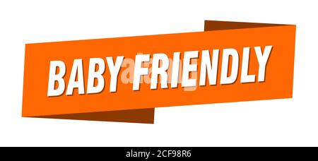 baby friendly banner template. ribbon label sticker. sign Stock Vector ...