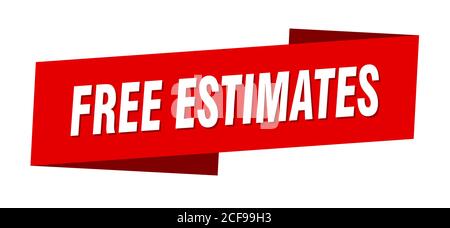 free estimates banner template. ribbon label sticker. sign Stock Vector ...