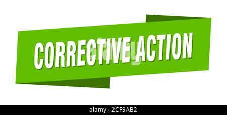 corrective action banner template. ribbon label sticker. sign Stock ...