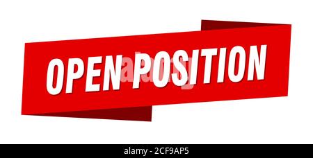open position banner template. ribbon label sticker. sign Stock Vector ...