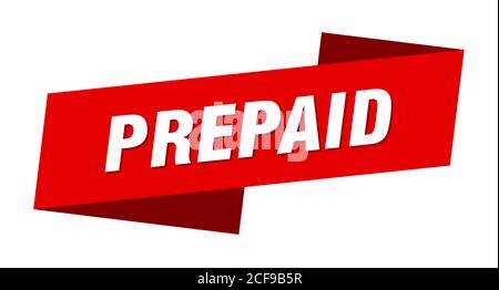 prepaid banner template. ribbon label sticker. sign Stock Vector Image ...
