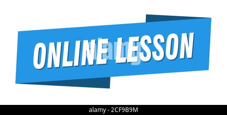 online lesson banner template. ribbon label sticker. sign Stock Vector ...