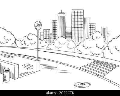 City subway, metro or underground vector map. Urban railway station ...