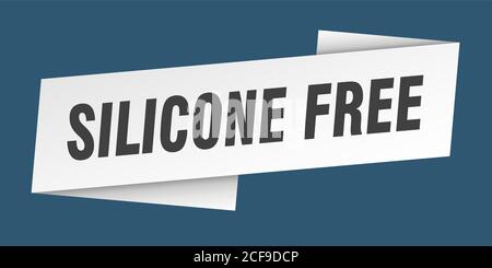 silicone free banner template. ribbon label sticker. sign Stock Vector ...