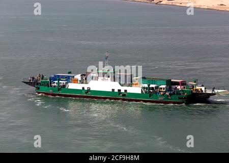 early morning ferries crossing suez canal. Egypt Stock Photo - Alamy