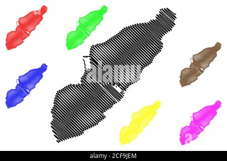 Visakhapatnam India Asia City map blue print vector illustration Stock ...