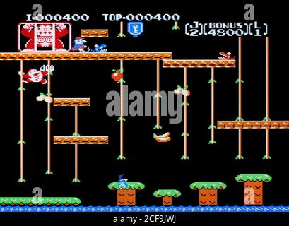 Donkey Kong Jr - Nintendo Famicom Disk System Videogame - Editorial use ...