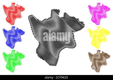 Ranchi City (Republic of India, Jharkhand State) map vector ...