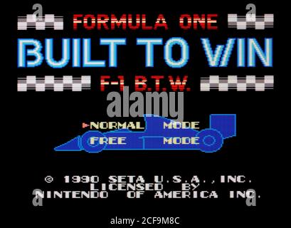 F1 Built to Win - Nintendo Entertainment System - NES Videogame ...