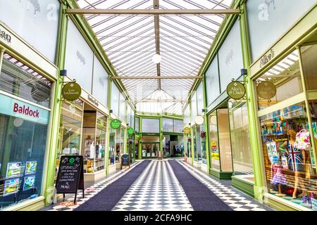 Interior of The Arcade in Letchworth Garden City, Hertfordshire, UK ...