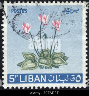 Postage stamps of the Liban. Stamp printed in the Lebanon. Stamp ...