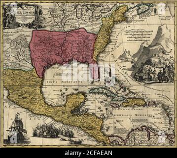 Mexico, or, New Spain. Cartographic. Maps, Atlases. 1679. Lionel Pincus ...