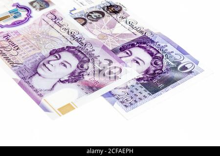 The old and new 20 pound notes Stock Photo - Alamy
