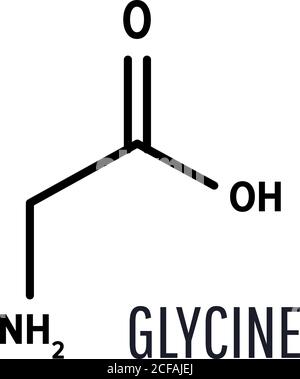 Glycine chemical formula. Glycine structural chemical formula isolated ...