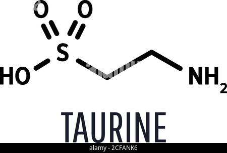 Taurine chemical formula. Taurine structural chemical formula isolated ...