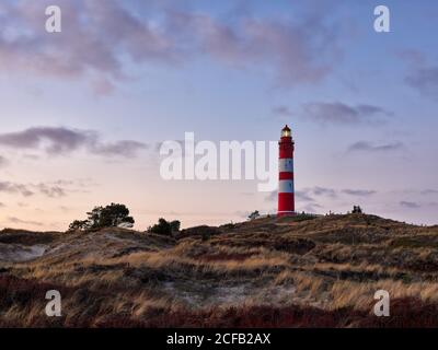 Lighthouse Amrum, Nebel (fog), Amt Föhr-Amrum, Kreis Nordfriesland ...