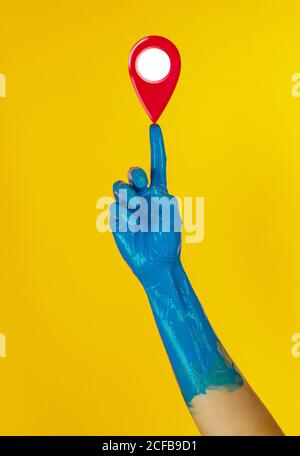 Pin in abstract map. Travel and tourism concept. High quality photo ...