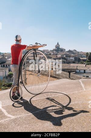 Penny Farthing Bicycle 'under full sail', 1880 Stock Photo - Alamy