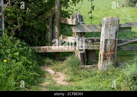 Old rustic field stile example Stock Photo - Alamy