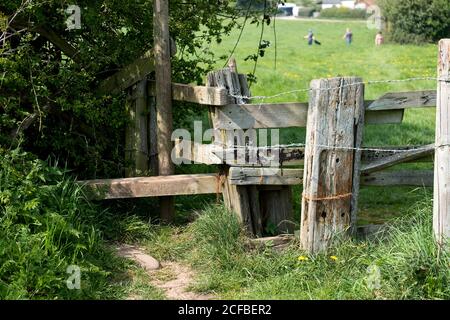 Old rustic field stile example Stock Photo - Alamy