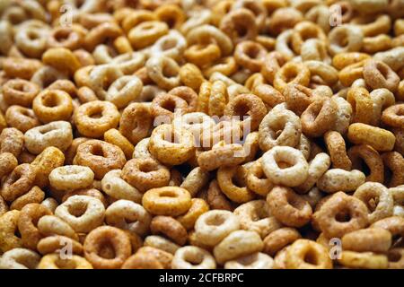 Multigrain breakfast cereal hoops Stock Photo - Alamy