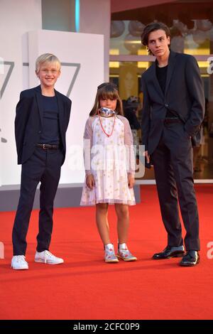 Francesco Gheghi, Mattia Garaci, Lea Favino walk the red carpet ahead ...