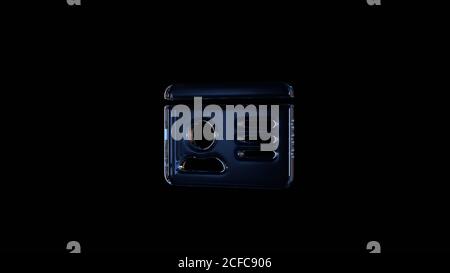 ID Card Icon on transparent matte plastic. Identification card on Blue ...