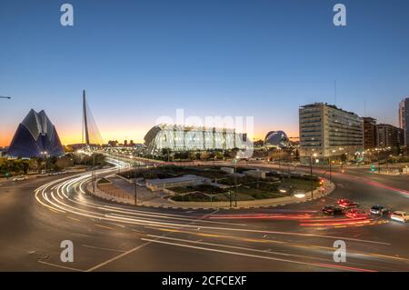 Valencia Spain view city Roundabout Stock Photo - Alamy