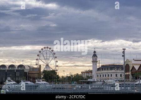 A clock tower in Valencia, Spain Stock Photo - Alamy