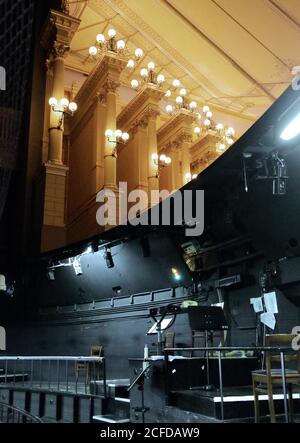 Bayreuth Festival Theatre, Bayreuth, Germany. Interior with view of ...