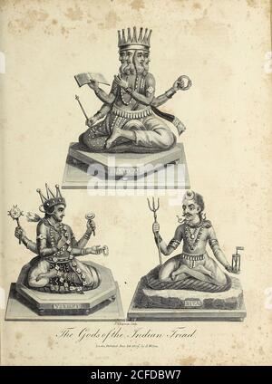 Indian Hindu Triad (Brahma, Vishnu and Shiva), Great Trinity of Gods ...