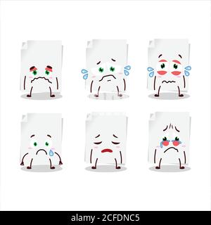 Sad piece of paper, illustration, vector on white background Stock ...