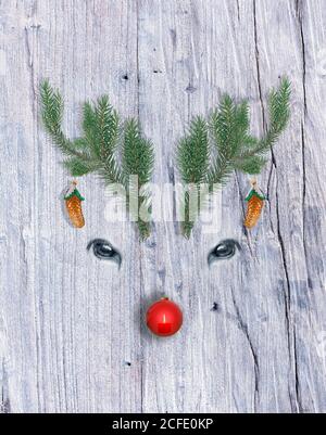 Christmas decoration. Christmas Bauble. Christmas time. Rustic wooden ...