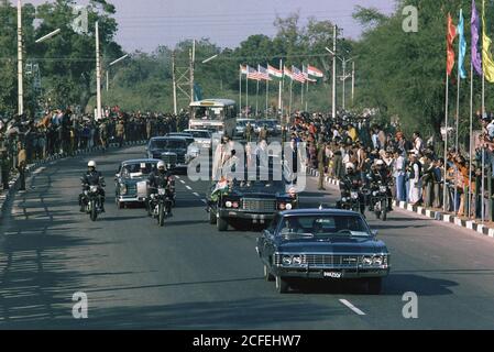 "Motorcade with Jimmy Carter during his visit to New Delhi, India. ca ...