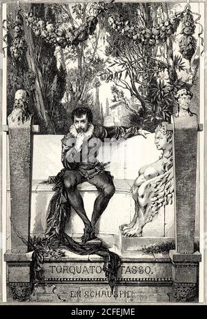 Portrait of Torquato Tasso, Portrait of the Italian poet Torquato Tasso ...