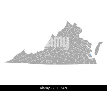 Map of Poquoson in Virginia Stock Photo - Alamy
