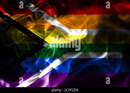 South Africa gay smoke flag Stock Photo - Alamy
