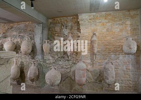 amphoras, exhibition below the Arena, Pula, Istria, Croatia Stock Photo ...