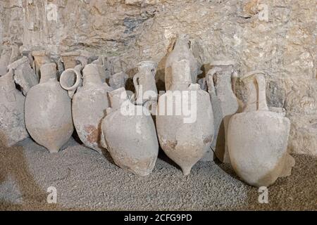 amphoras, exhibition below the Arena, Pula, Istria, Croatia Stock Photo ...