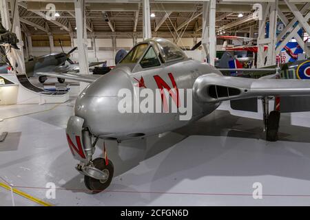 De Havilland Vampire F3 Fighter at the RAF Museum, London, UK Stock ...