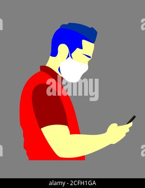 man in a protective mask , silhouette style icon vector illustration ...