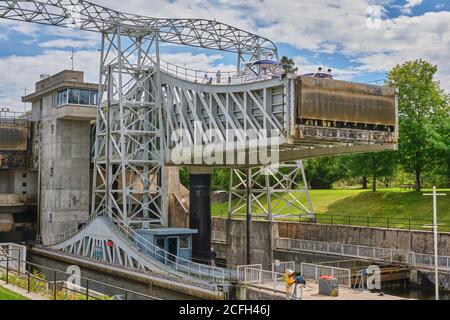 The Kirkfield Lift lock, one of a series of locks on the Trent-Severn ...