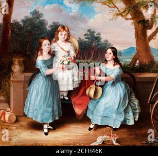 Georgina, Emily and Augusta Rose circa 1848 by Martha Berkeley Stock ...
