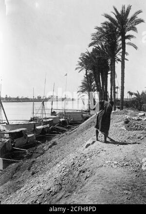 Egyptian views Cairo (Masr). Looking up the Nile, Cairo 1900, Egypt ...