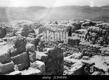 Northern views. The excavations at Samaria. Ruins of Ahab's Palace ...