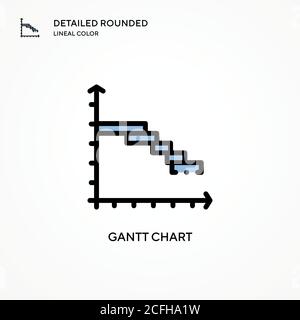 Vector project timeline graph - gantt progress chart with highlighet project tasks in time ...